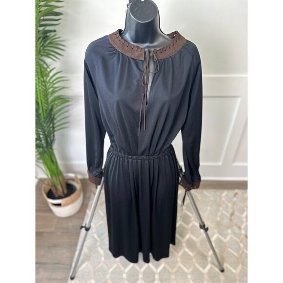 Joan Leslie | Dresses | Joan Leslie Kasper Vtg 7s Leather Lace Midi ...